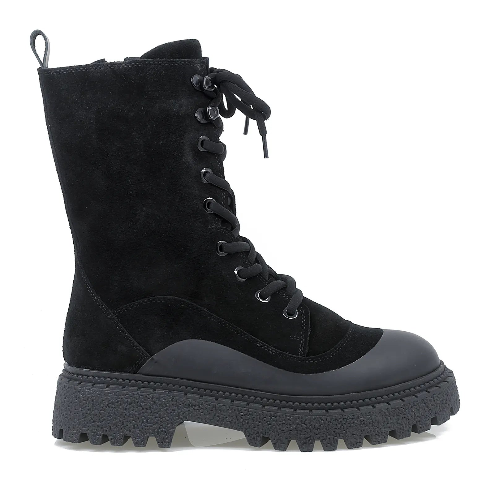 Ghete dama model 100, piele naturala intoarsa negru- Anna Viotti ...